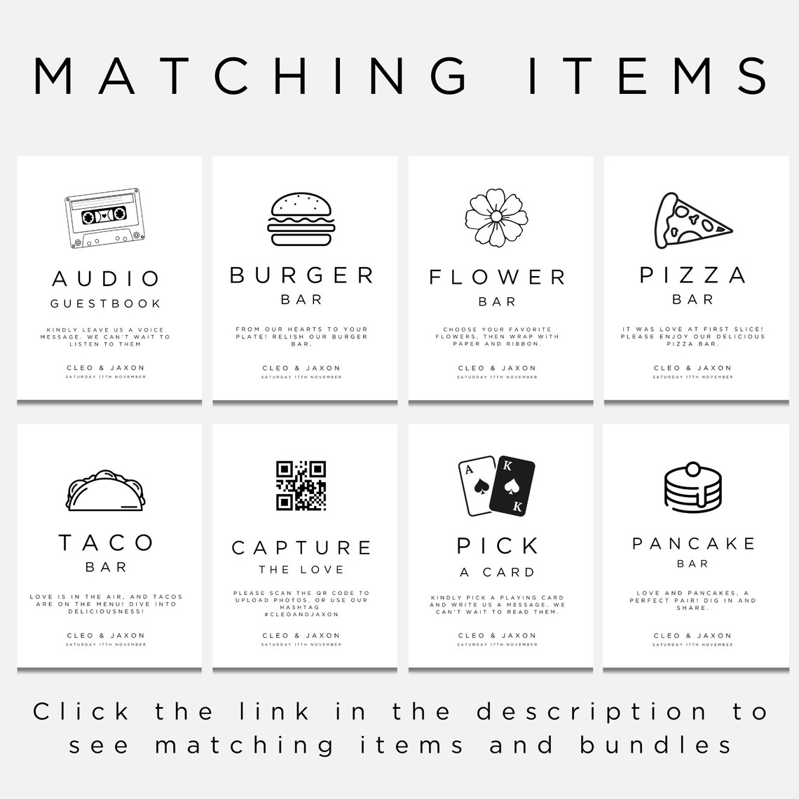 Wedding Menu Sign Taco Bar, Table Top Taco Sign Editable Template ...