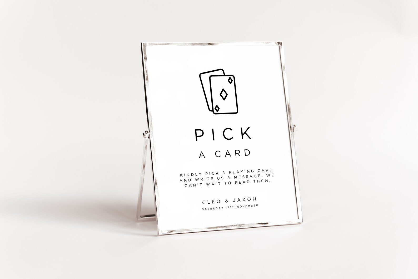 Pick A Card Any Card Wedding Sign, Playing Card Guestbook Sign Canva ...