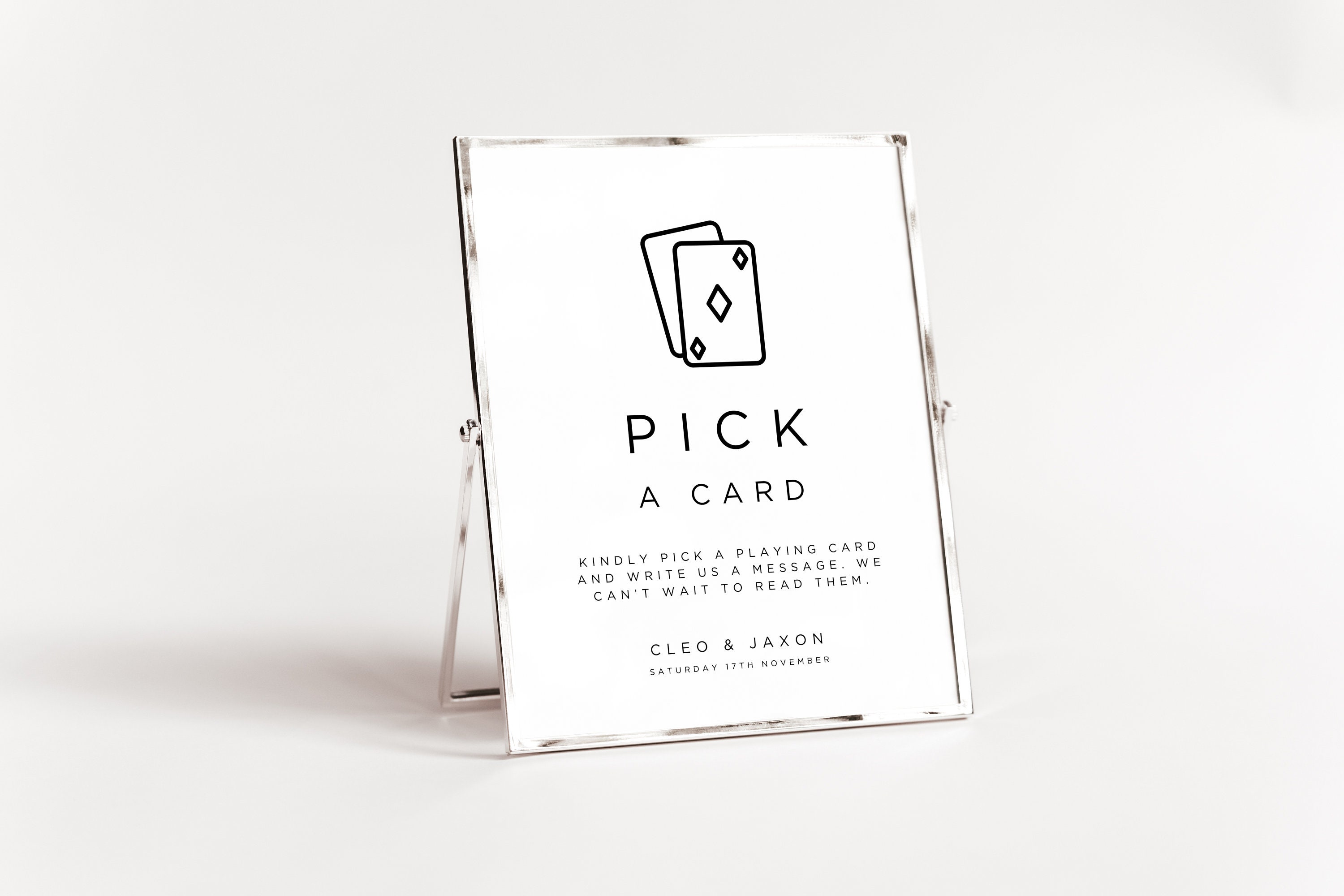 Pick A Card Any Card Wedding Sign, Playing Card Guestbook Sign Canva ...