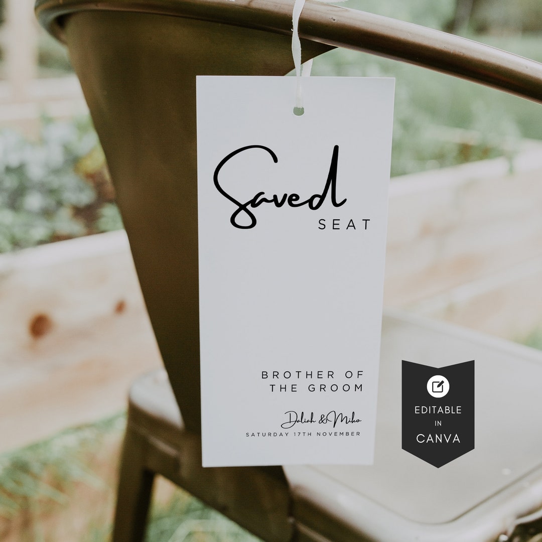 Save Me A Seat, Saved Seat Wedding, Wedding Seating Tag Reserved ...