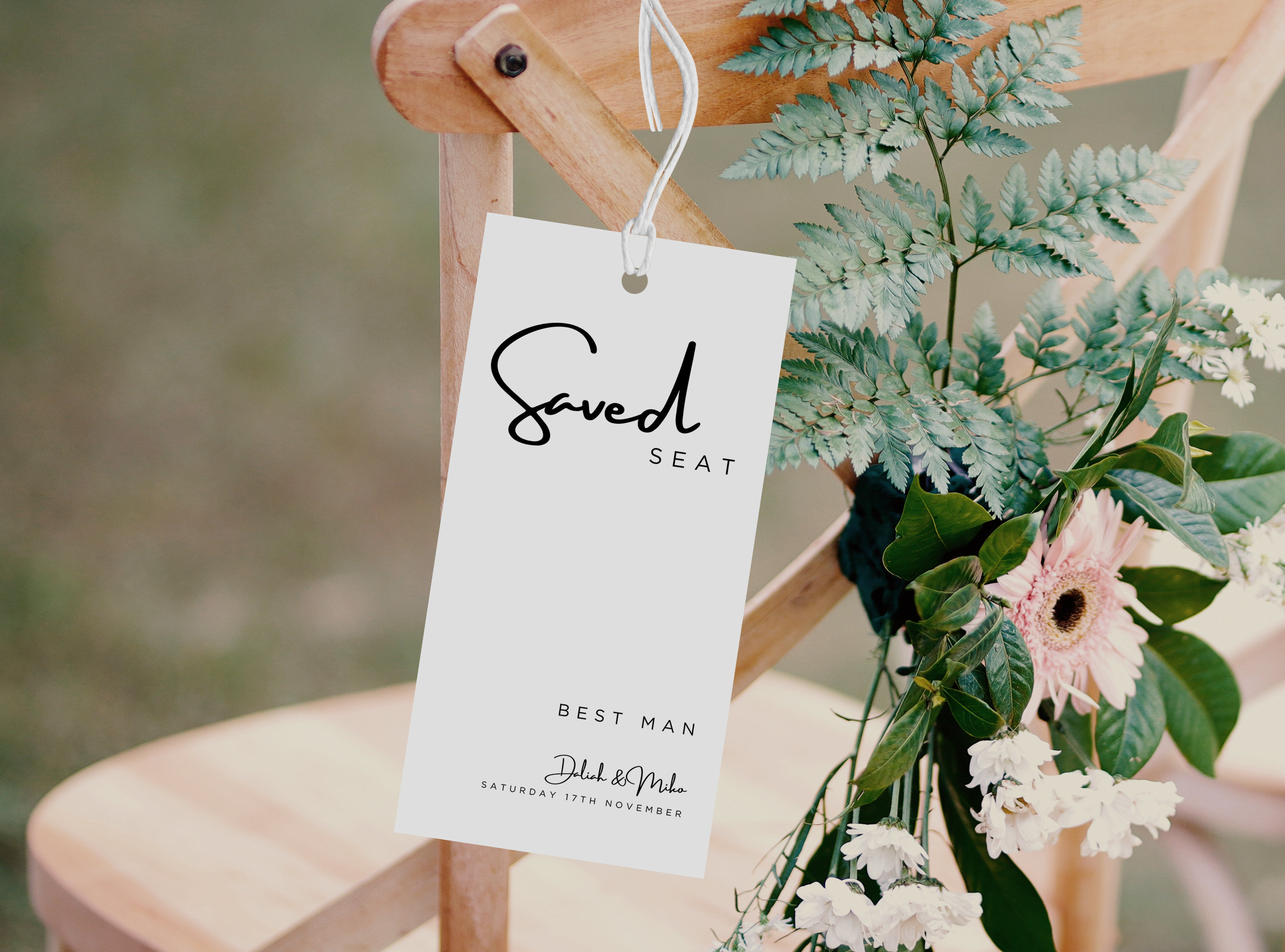 Best Man Reserved Seat Tag, Saved Seat Sign, Reserved Tag for Wedding ...
