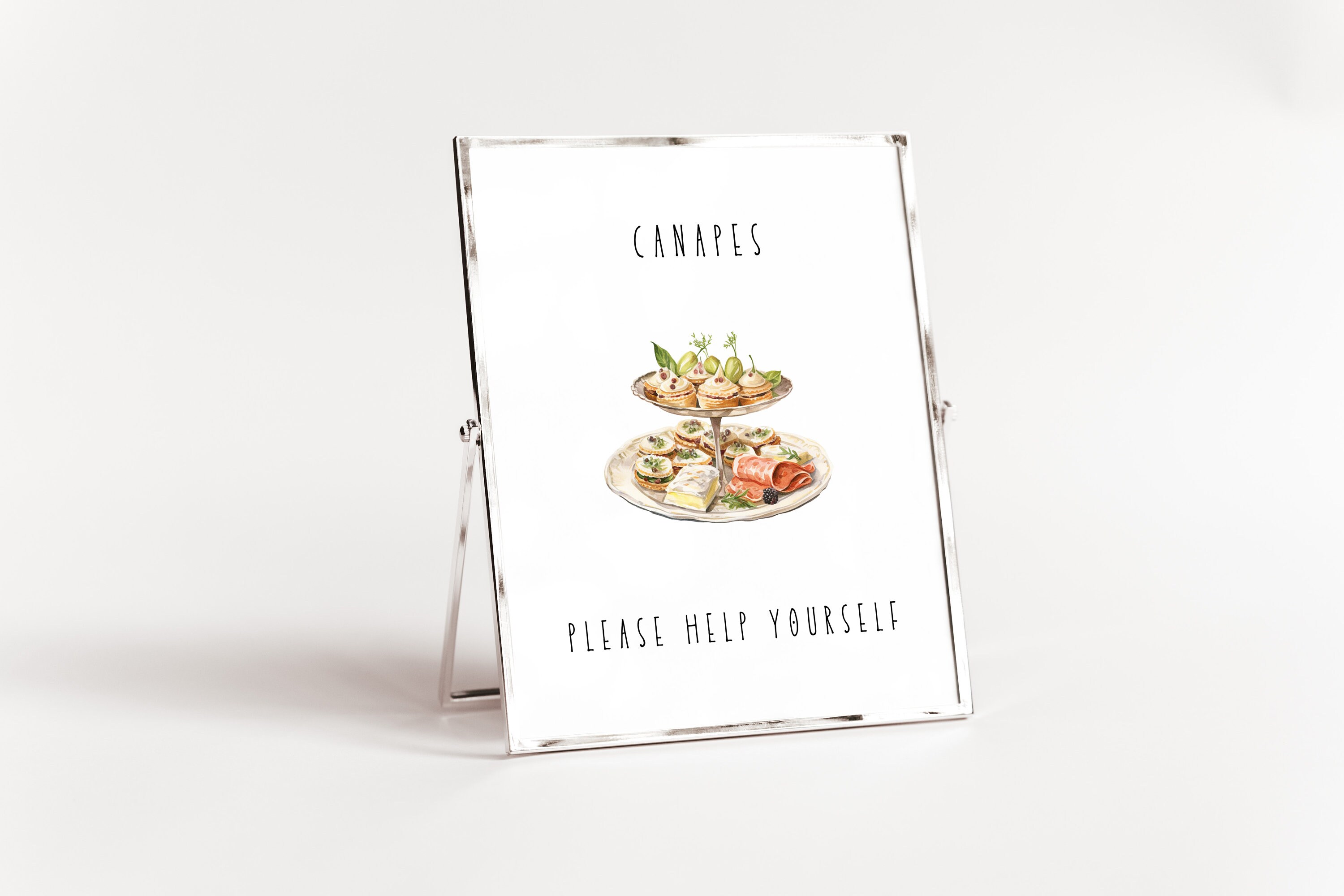 Food Menu Wedding Sign, Canapes Buffet Signs, Editable Canva Template ...