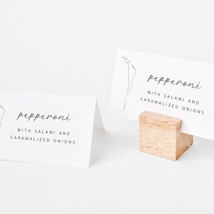 Pizza Bar Menu Card Template, Menu Place Cards Download, Minimal ...