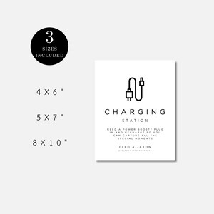 Phone Charging Station Sign Wedding, Minimal Charger Wedding Reception ...