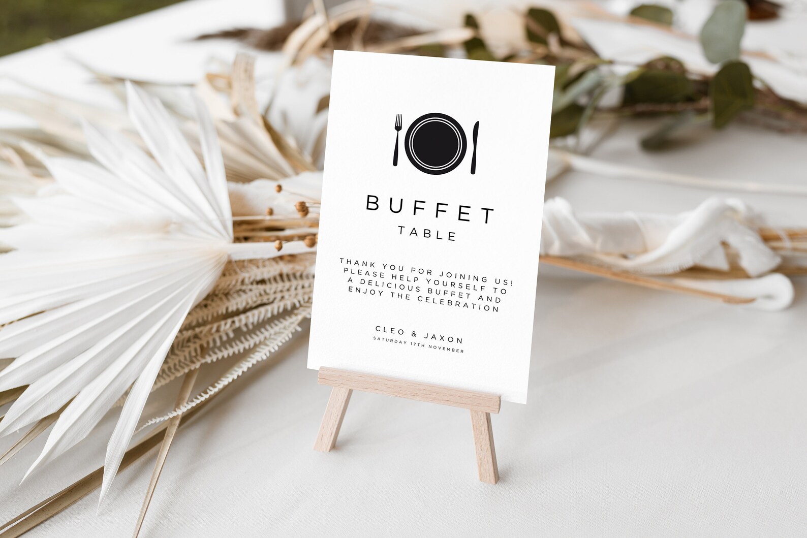 Wedding Buffet Menu Sign, Minimalist Grazing Table Wedding Buffet Food ...