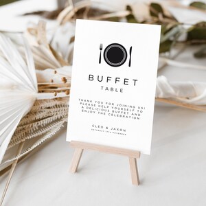 Wedding Buffet Menu Sign, Minimalist Grazing Table Wedding Buffet Food ...