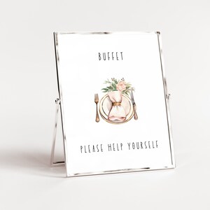 Wedding Buffet Menu Sign, Food Menu Wedding Sign, Editable Canva ...