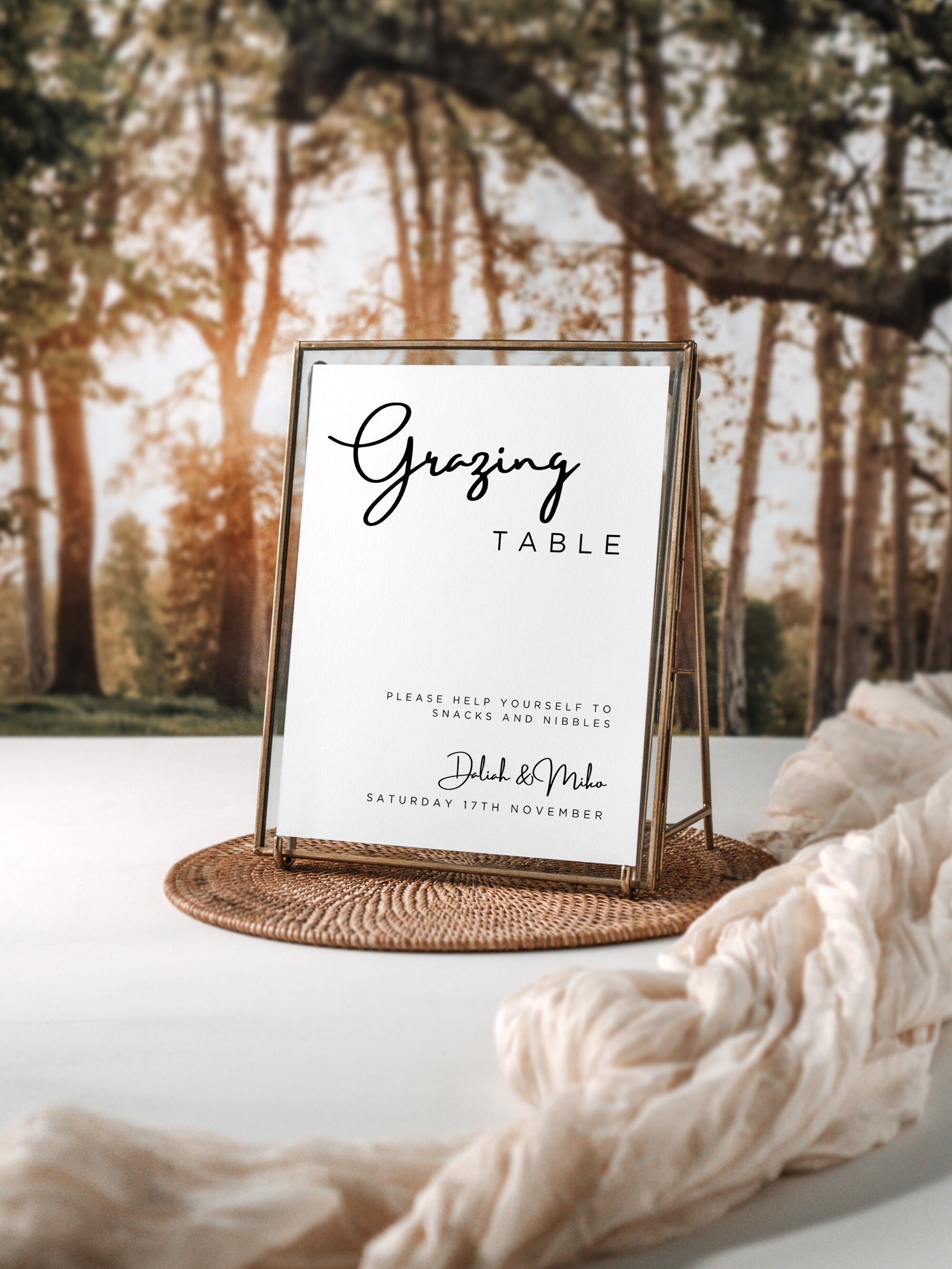 Grazing Table Wedding Buffet Food Sign Canva Template Editable Instant ...