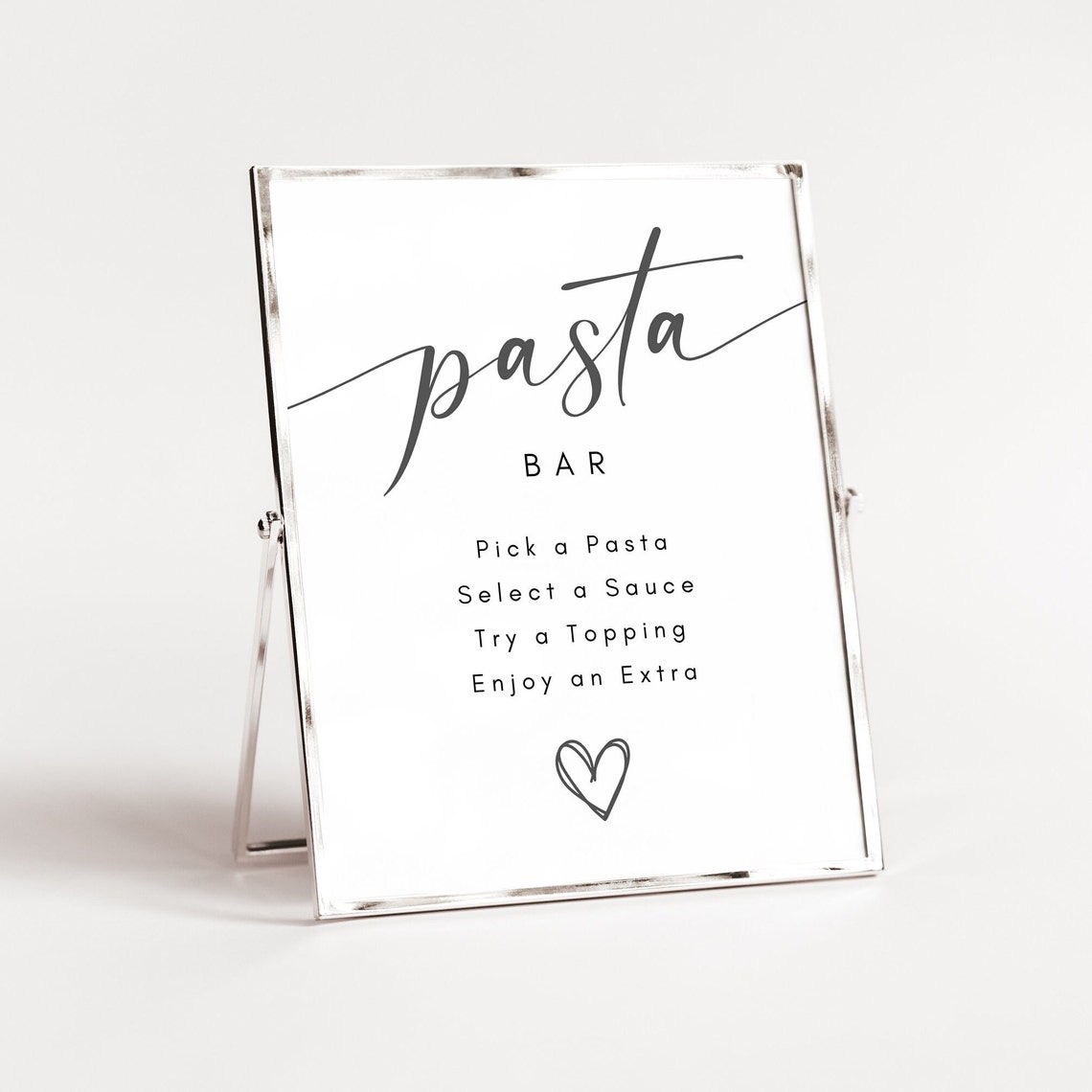 Pasta Bar Sign, Minimalist Pasta Bar Wedding Sign, Grazing Table ...