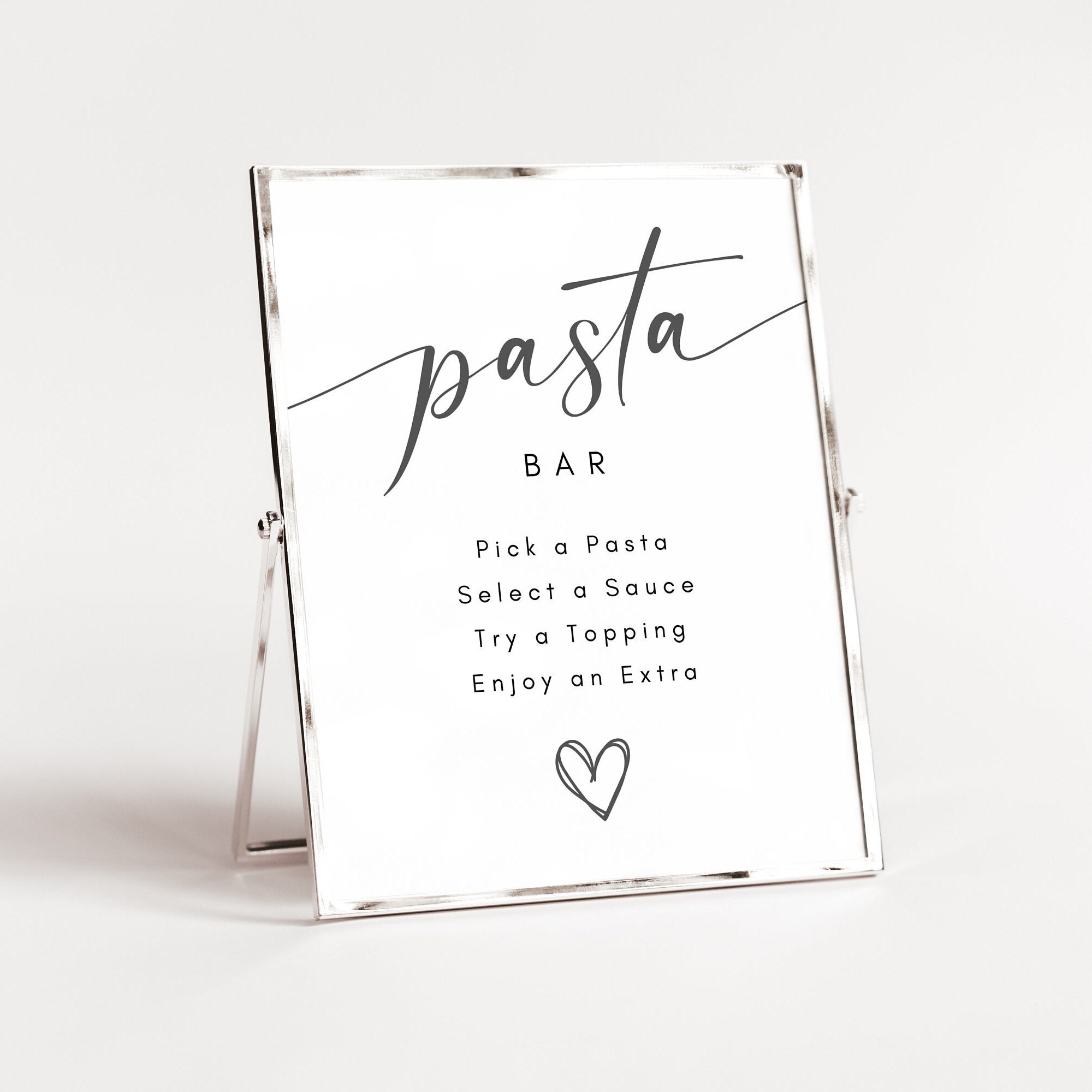 Pasta Bar Sign, Minimalist Pasta Bar Wedding Sign, Grazing Table ...