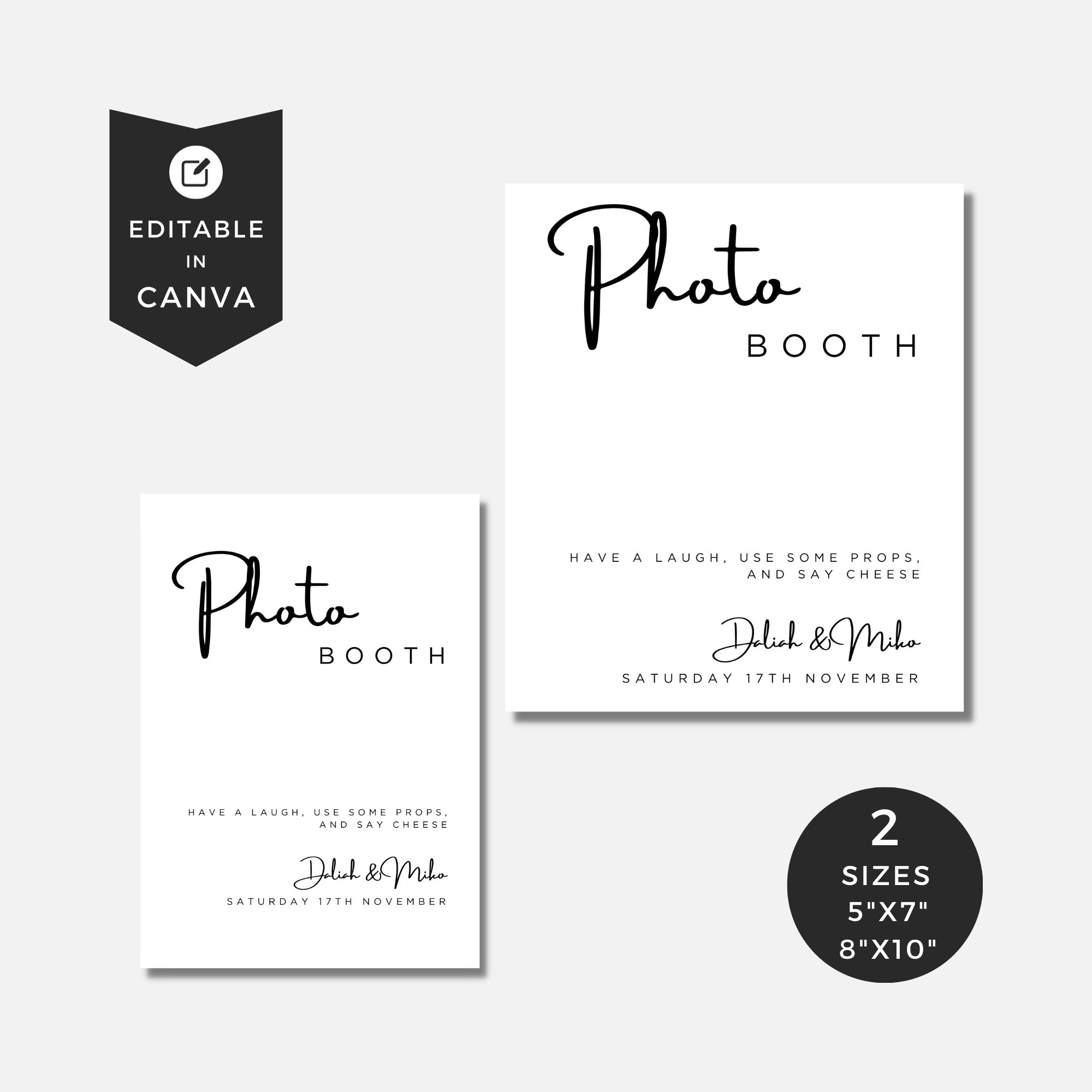 Photobooth Sign Template, Wedding Selfie Station Sign, Photobooth Frame ...
