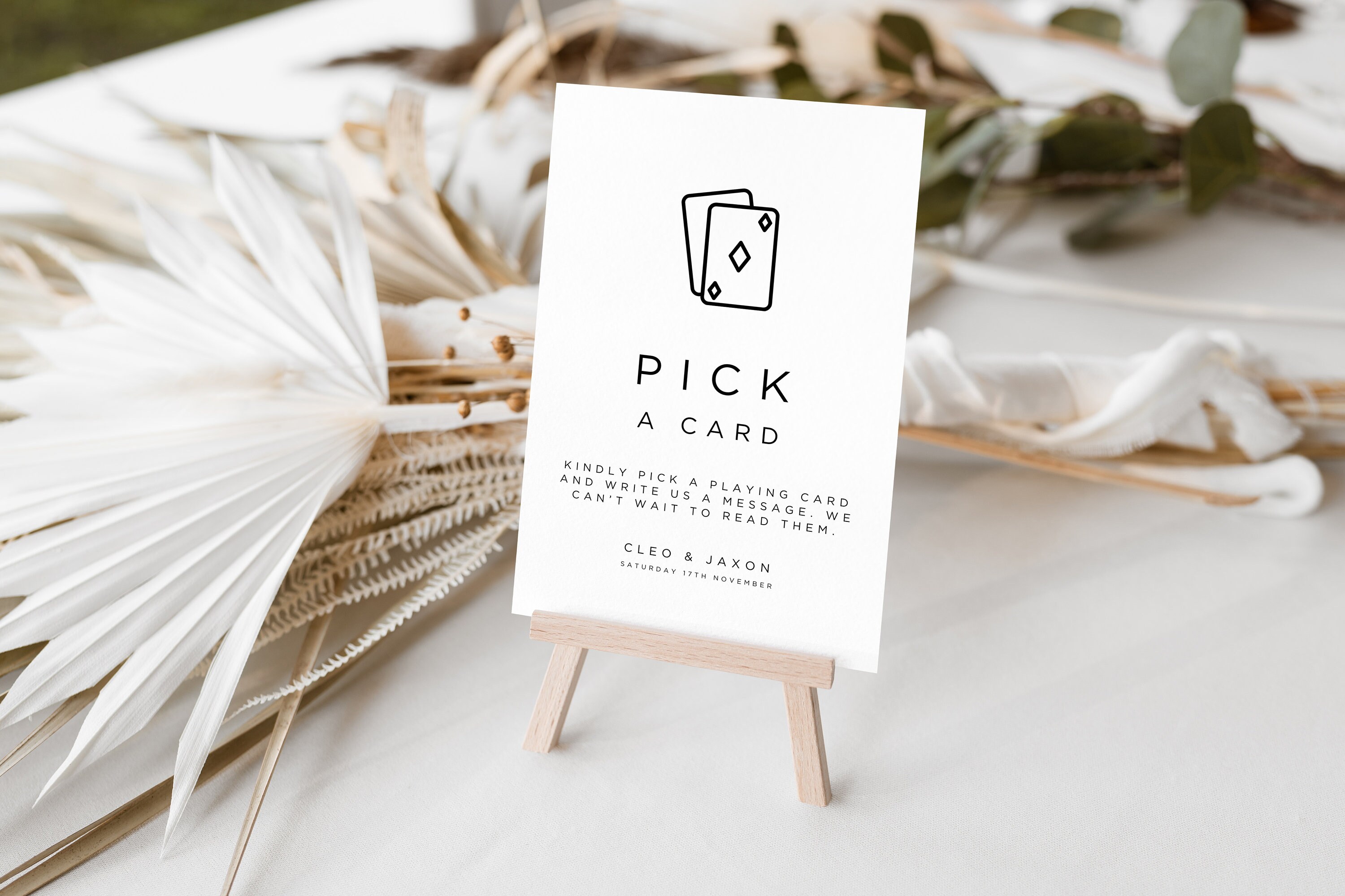 Pick A Card Any Card Wedding Sign, Playing Card Guestbook Sign Canva ...