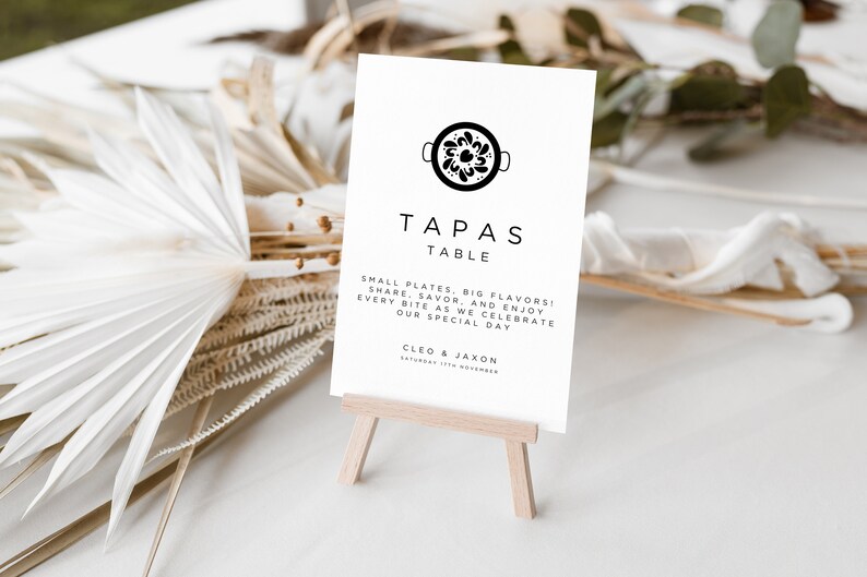 Tapas Bar Wedding Sign, Customizable Signage, Reception Decor, Spanish ...