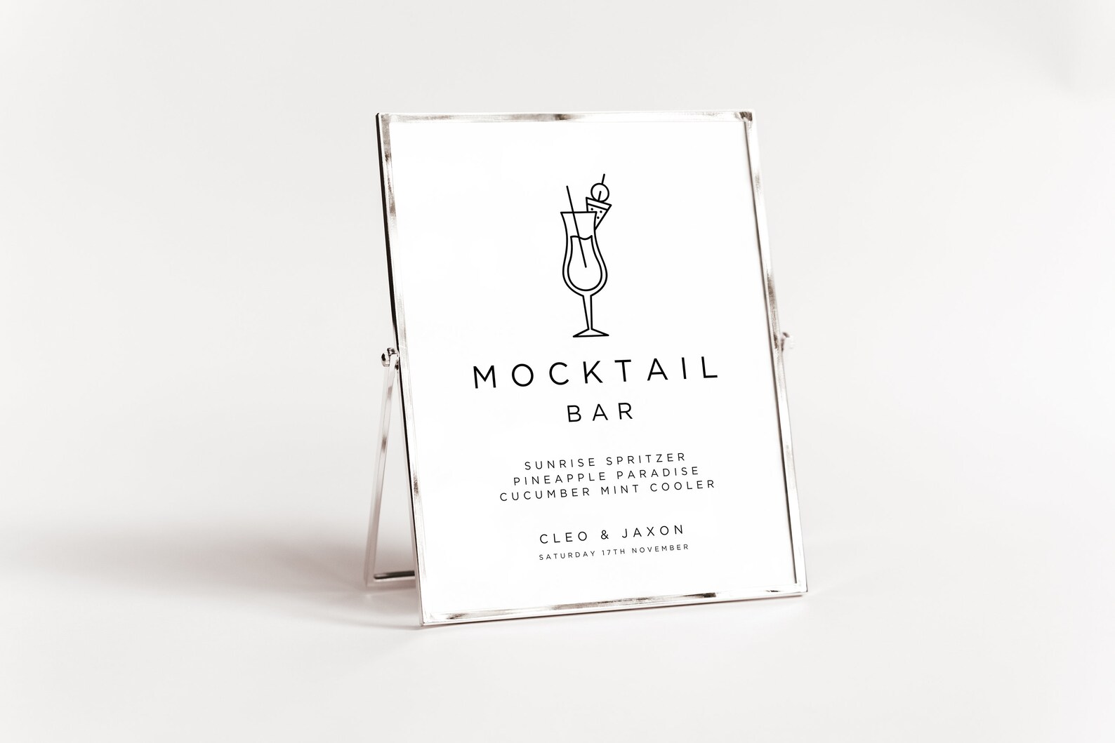 Wedding Mocktail Bar Sign, Non Alcoholic Drink Sign for Wedding, Drinks ...