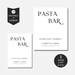 Pasta Bar Sign, Minimalist Pasta Bar Wedding Sign, Grazing Table ...