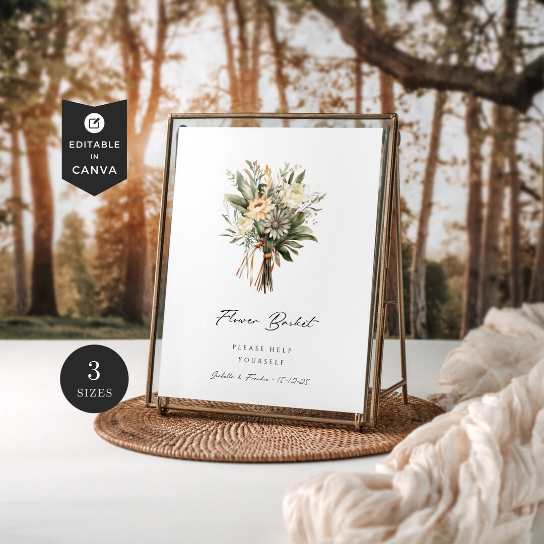 Flower Box Wedding Signage, Flower Bouquet Bar, Make Your Own Flower ...