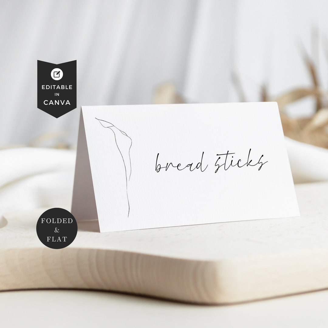 Grazing Table Menu Card Template, Menu Place Cards Download, Minimal ...