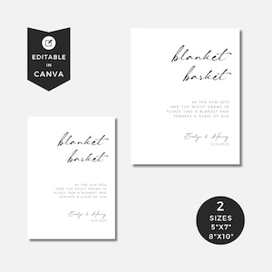 Blanket Wedding Sign Template, Wedding Blanket Sign Canva Template ...