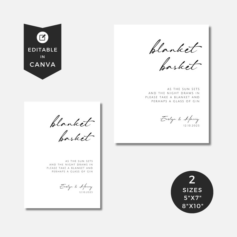 Blanket Wedding Sign Template, Wedding Blanket Sign Canva Template ...