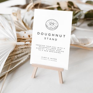 Doughnut Stand Wedding Sign Canva Template, Donut Display Sign Template ...