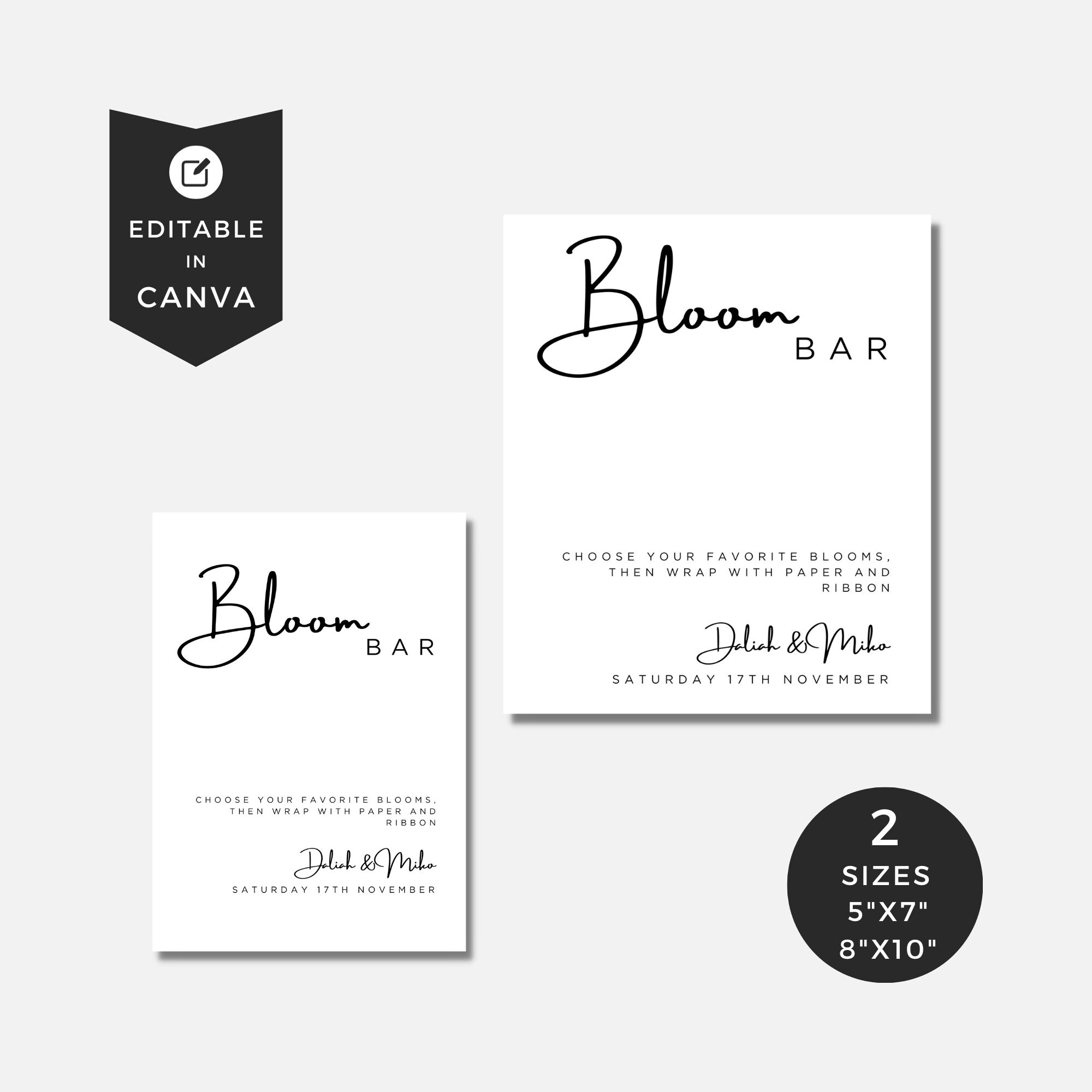 Flower Bar Bloom Sign, Bloom Bar Wedding Signs, Flower Box Wedding ...