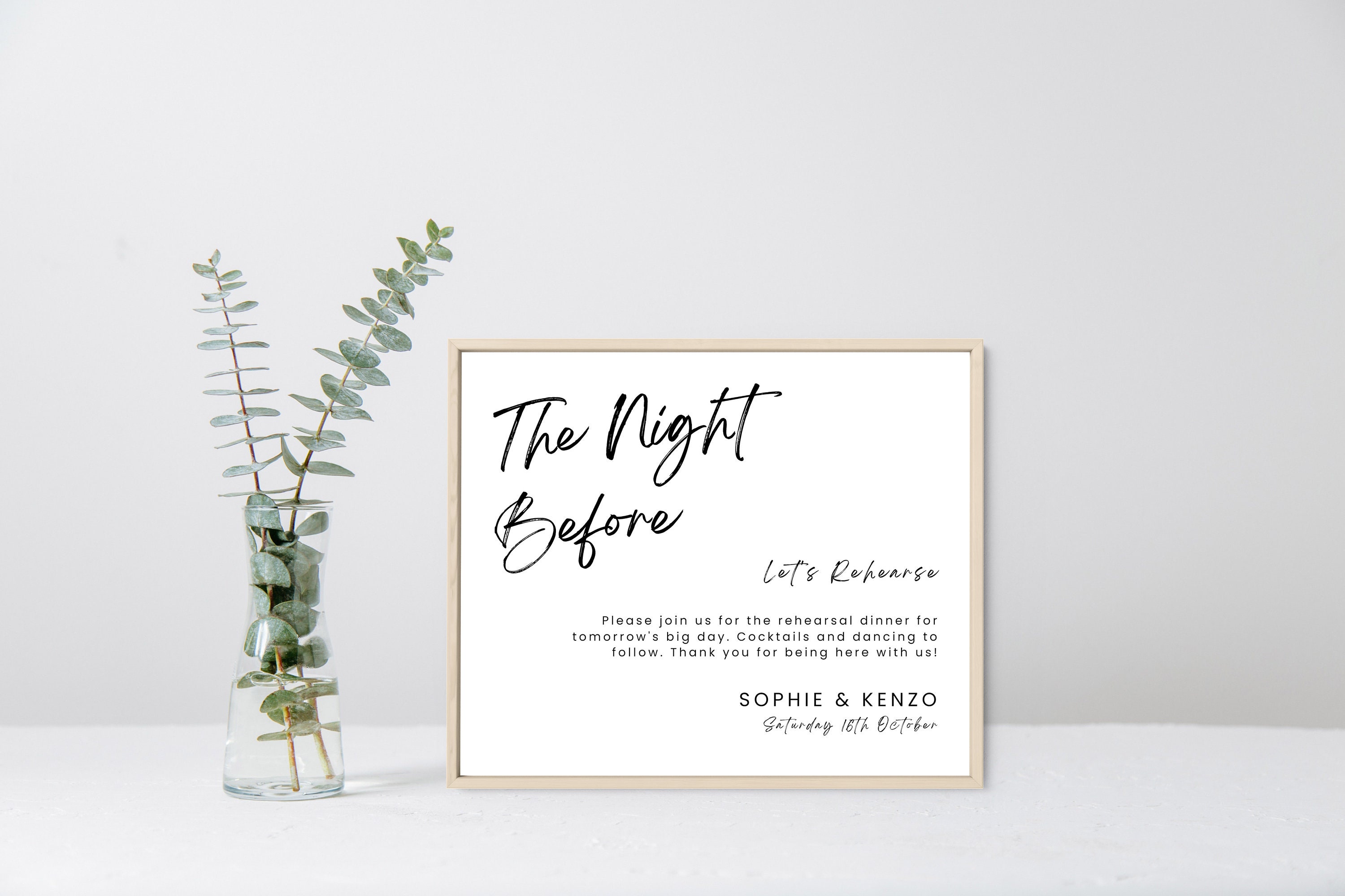 The Night Before Wedding Welcome Sign, Rehearsal Dinner Signs Canva ...