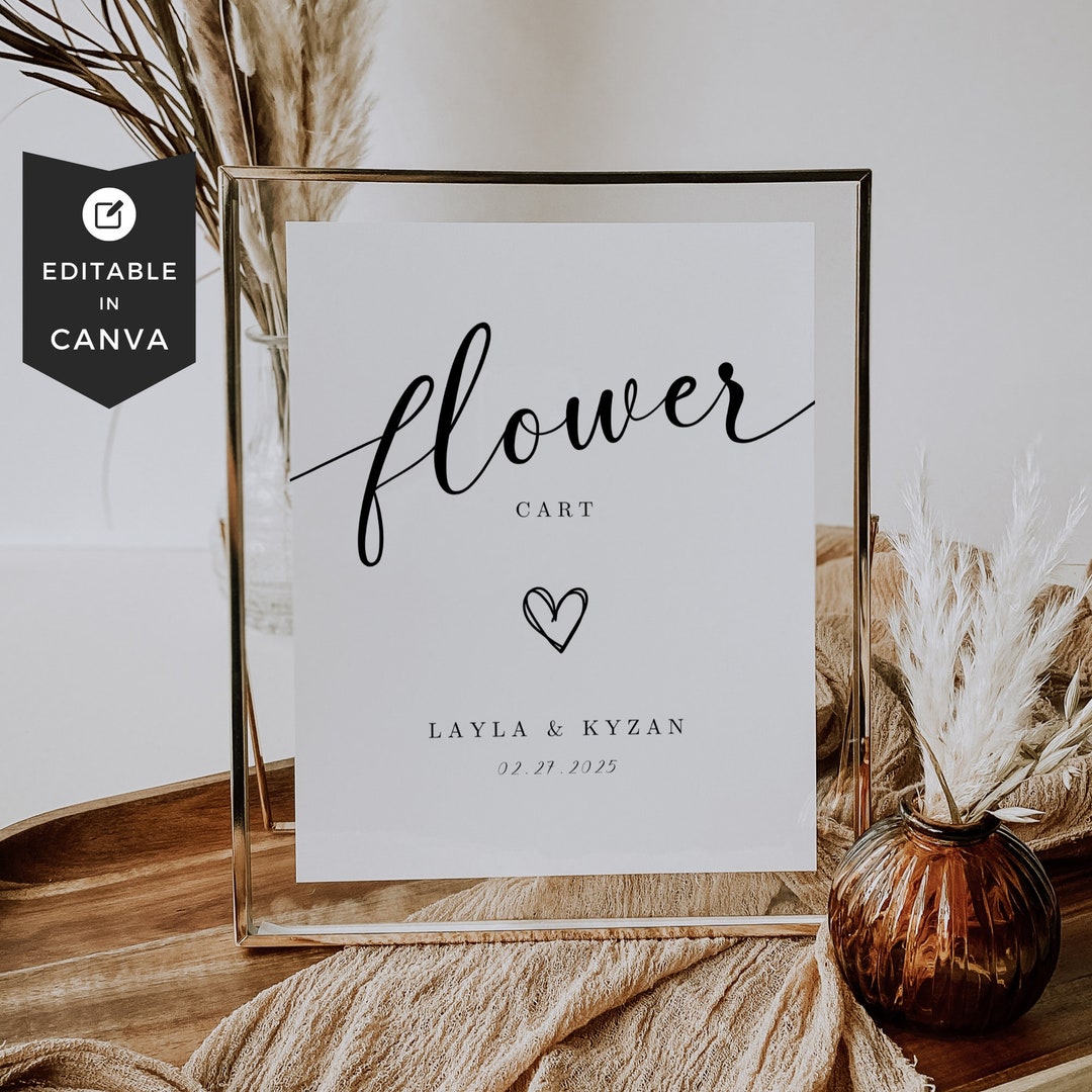 Flower Cart Sign, Flower Bouquet Bar Sign, Flower Bar Sign Poster ...