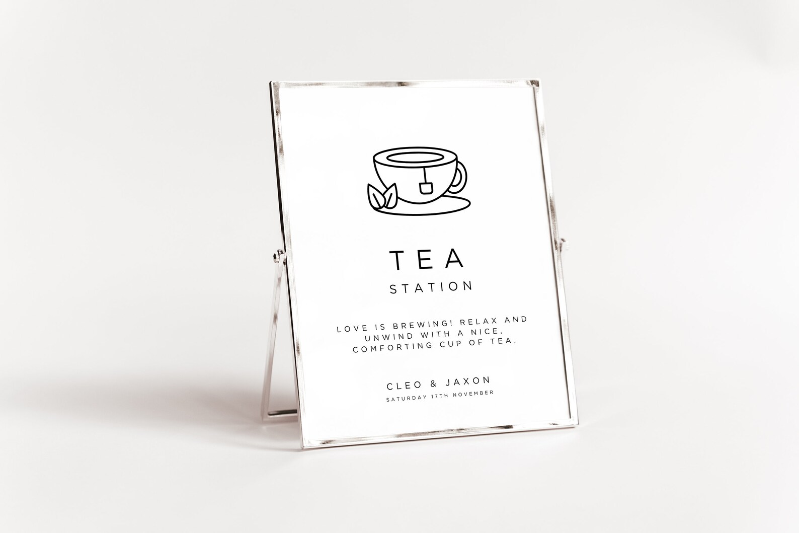 Milk Tea Bar Menu Sign Wedding, Tea Station, Hot Drinks Sign, Wedding ...