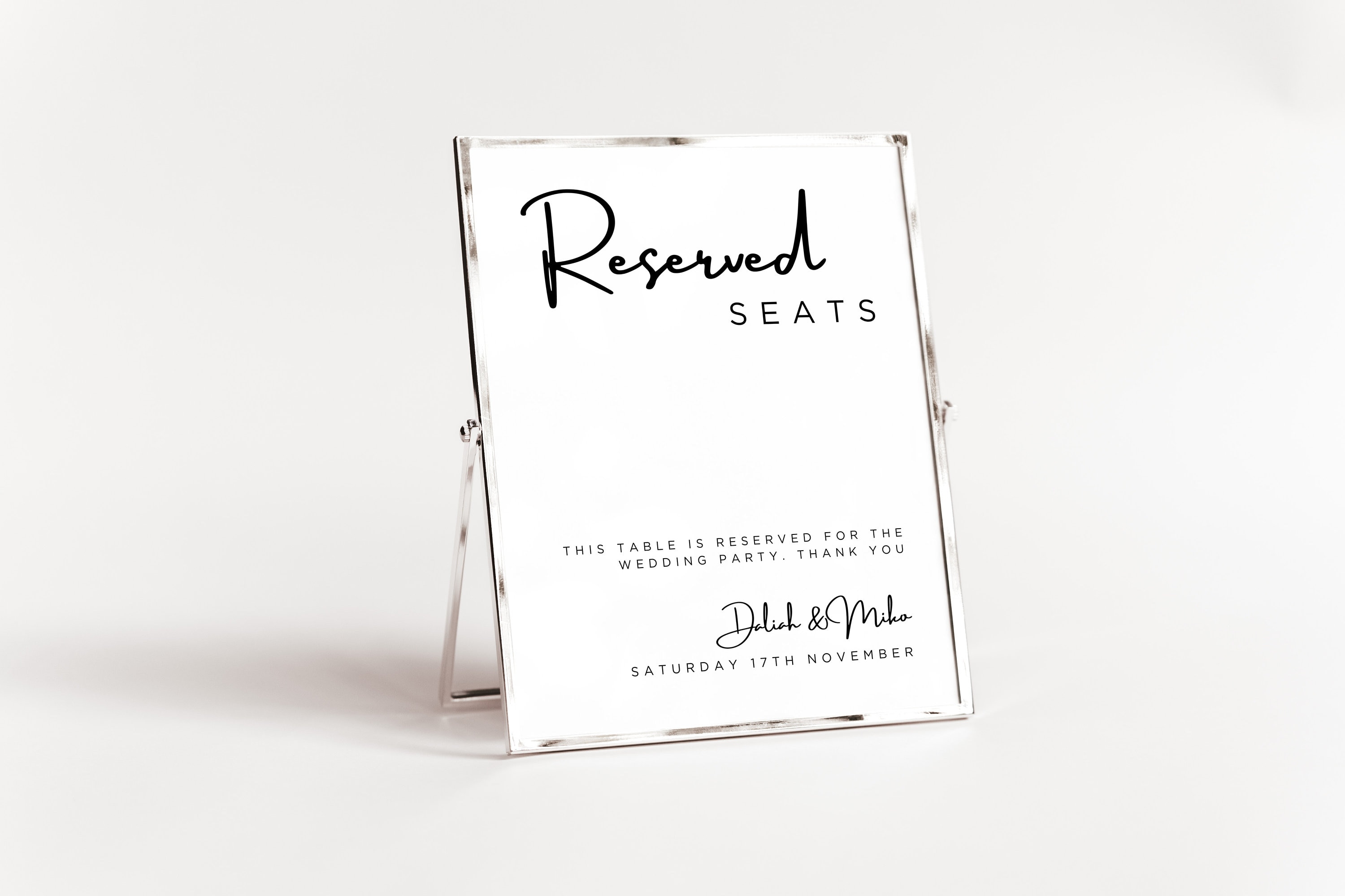 Reserved Seating Signs Template, Wedding Reserved Seat Signs, Weddings ...