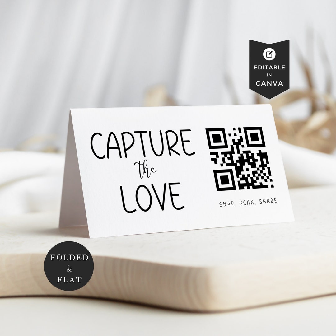 QR Code Sign for Wedding Pictures, Qr Code for Wedding Pics, QR Code ...