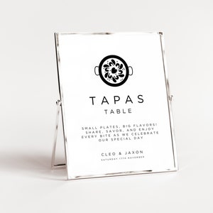 Tapas Bar Wedding Sign, Customizable Signage, Reception Decor, Spanish ...