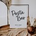 Pasta Bar Sign, Minimalist Pasta Bar Wedding Sign, Grazing Table ...