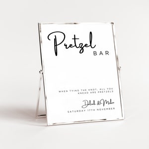 Pretzel Bar Sign, Minimalist Snack Bar Wedding Sign, Grazing Table ...