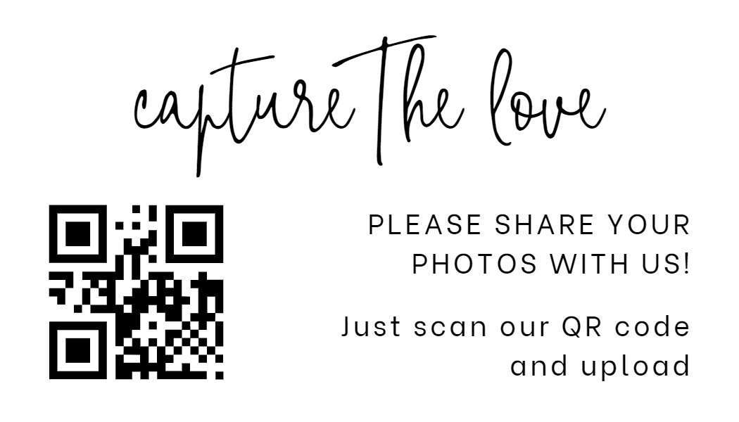 QR Code for Photo Sharing Wedding, Place Card, Reception Signage ...