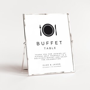 Wedding Buffet Menu Sign, Minimalist Grazing Table Wedding Buffet Food ...