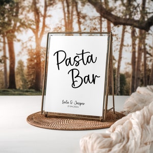Pasta Bar Sign, Minimalist Pasta Bar Wedding Sign, Grazing Table ...