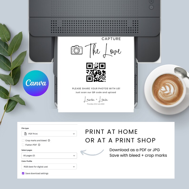 QR Code for Photo Sharing Wedding Place Card Reception - Etsy