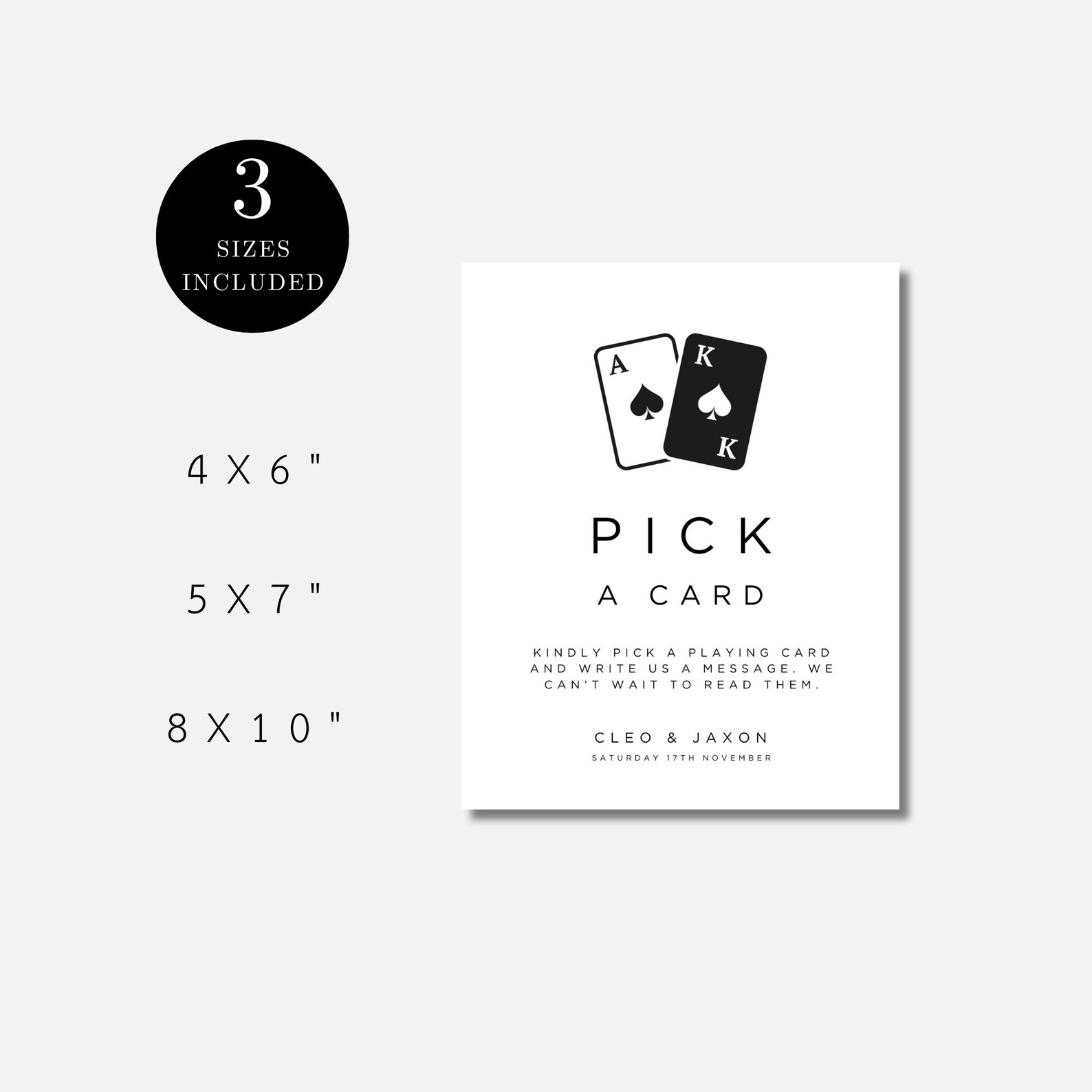 Pick A Card Wedding Guestbook Sign, Pick A Card Guest Book Canva ...
