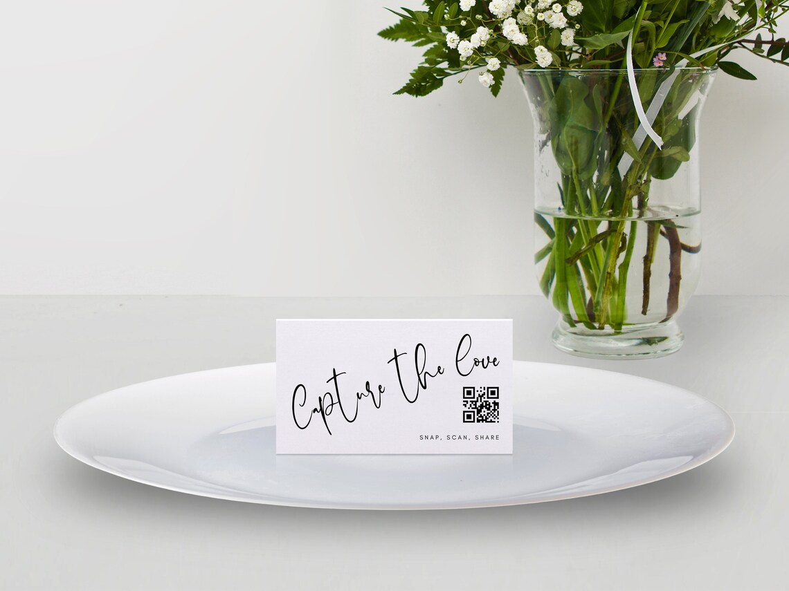 Capture the Love Wedding QR Code Sign, Capture the Love QR Code for Photo Sharing Wedding ...