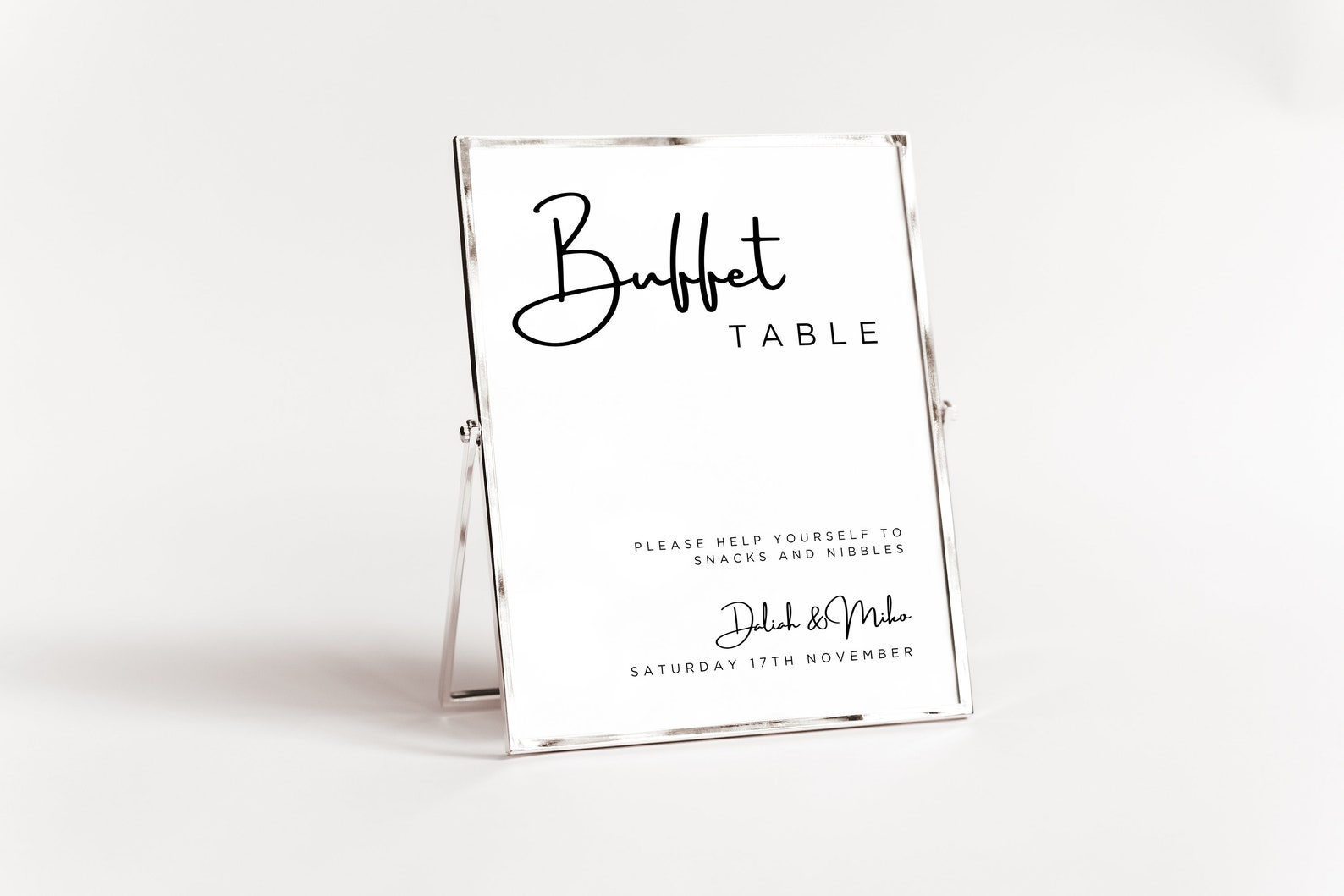 Wedding Buffet Menu Sign, Minimalist Grazing Table Wedding Buffet Food ...