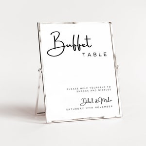 Wedding Buffet Menu Sign, Minimalist Grazing Table Wedding Buffet Food ...