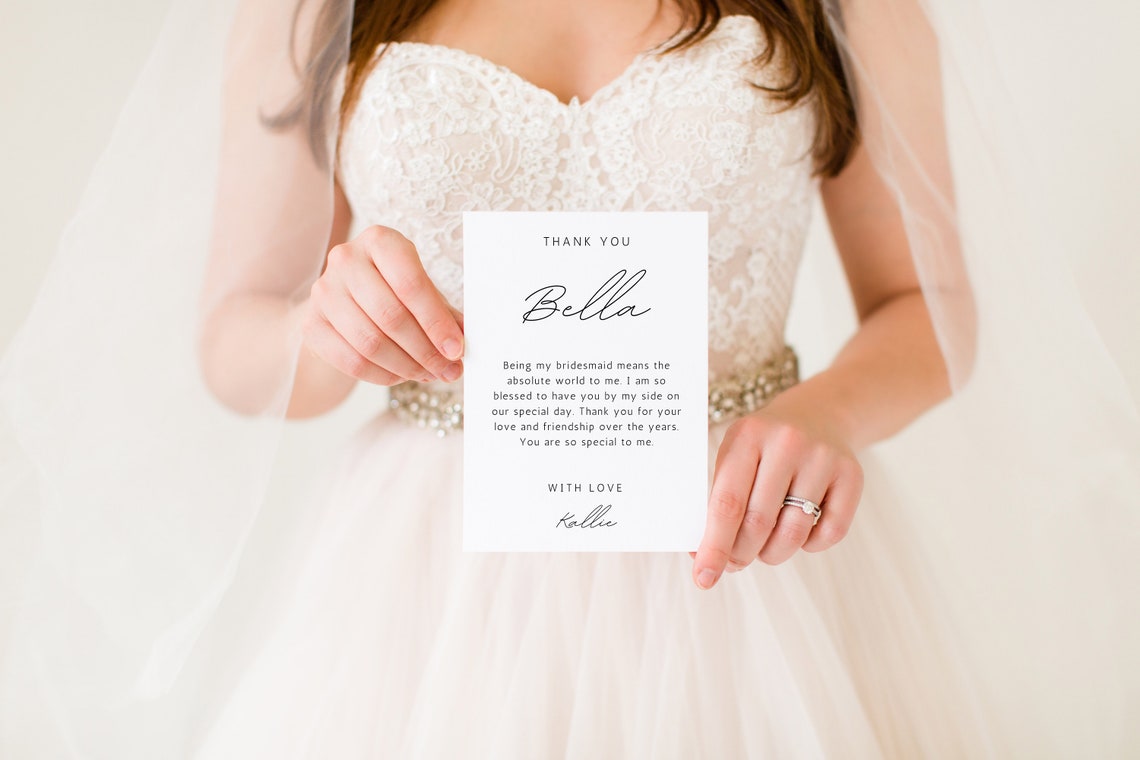 Thank You Note to Bridesmaids Before Wedding Canva Template - Etsy