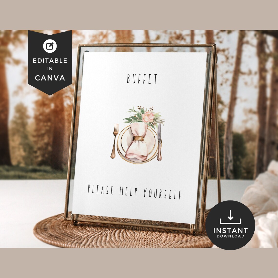 Wedding Buffet Menu Sign Food Menu Wedding Sign Editable - Etsy