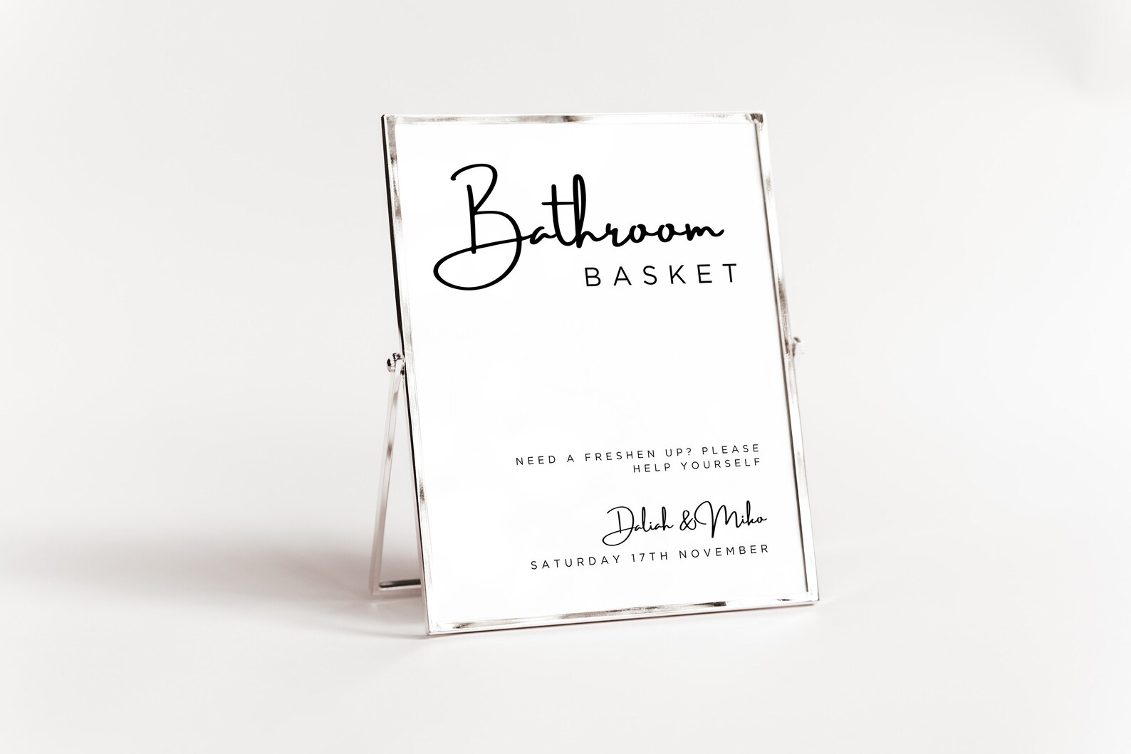 Wedding Bathroom Basket Template, Bathroom Basket Signage, Toiletries ...