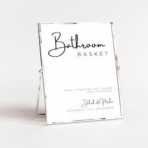 Wedding Bathroom Basket Template, Bathroom Basket Signage, Toiletries ...