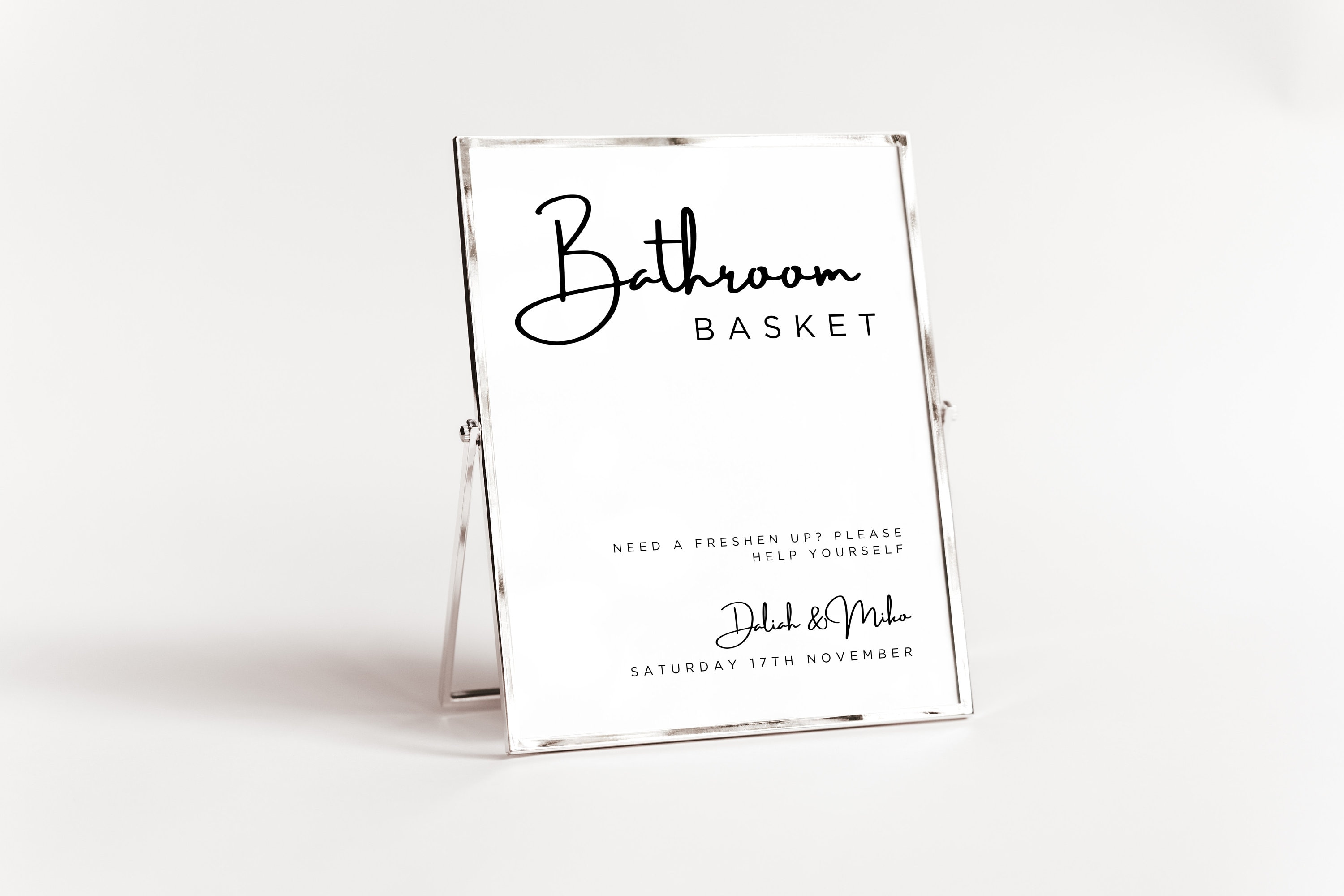 Wedding Bathroom Basket Template, Bathroom Basket Signage, Toiletries ...