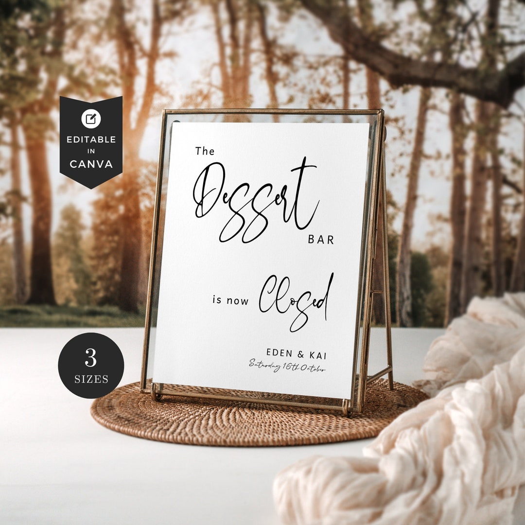 Dessert Bar Closed Sign, Dessert Table Closed Sign, Sweet Treats Menu ...