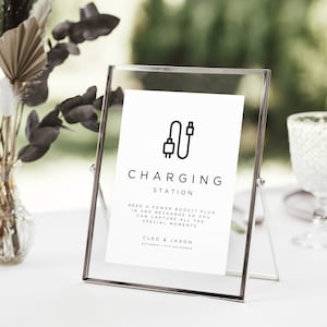 Phone Charging Station Sign Wedding, Minimal Charger Wedding Reception ...