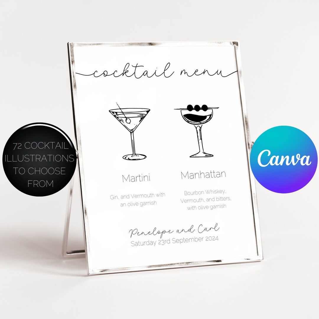 Signature Cocktails Sign Printable Signature Drinks - Etsy