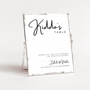 For the Kiddos Sign, Kids Table Sign Wedding, Children's Table Wedding ...